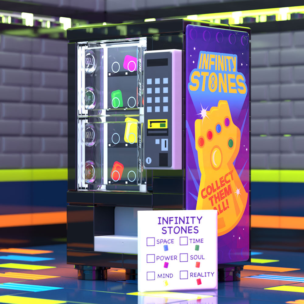 Infinity Stones Vending Machine Custom Building Set made using LEGO pa – B3 Customs