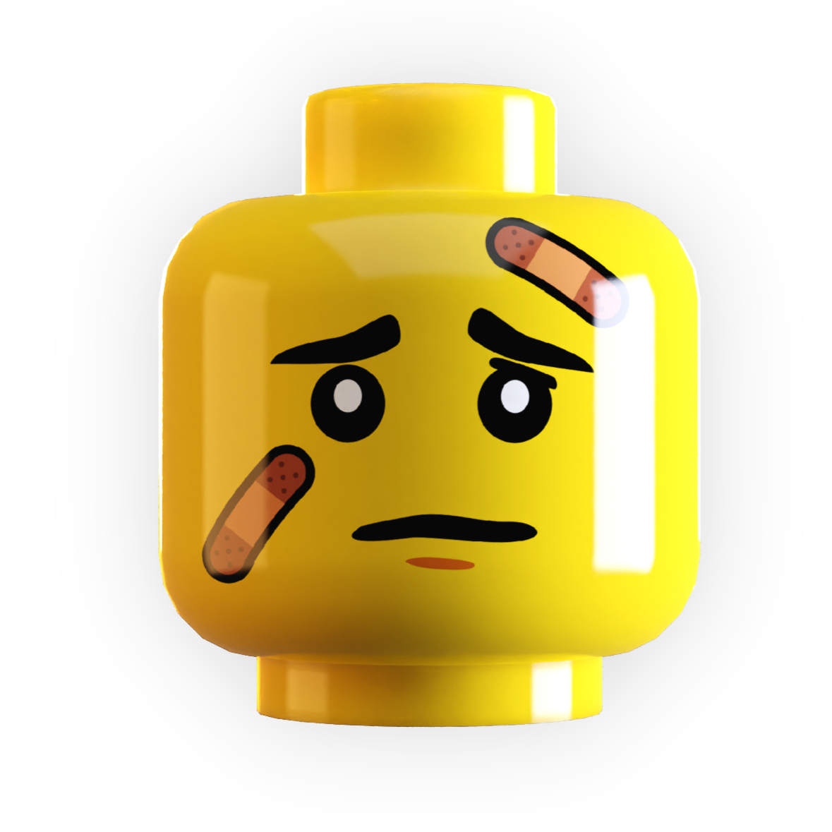 Band-Aids on Minifig Head made using LEGO part – B3 Customs