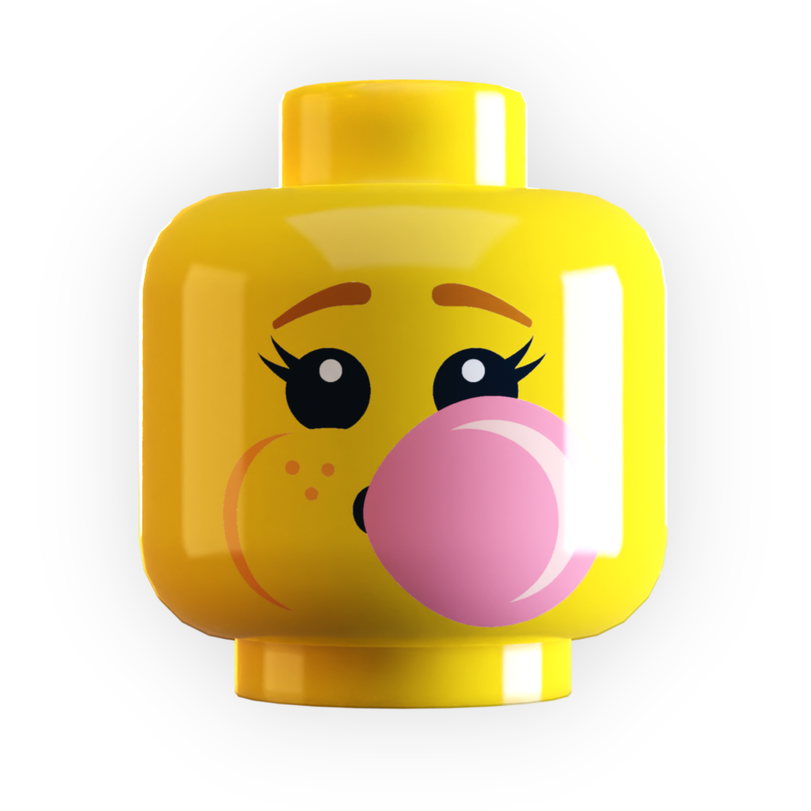 Girl Blowing Bubble Gum Minifig Head made using LEGO parts - B3 Custom ...
