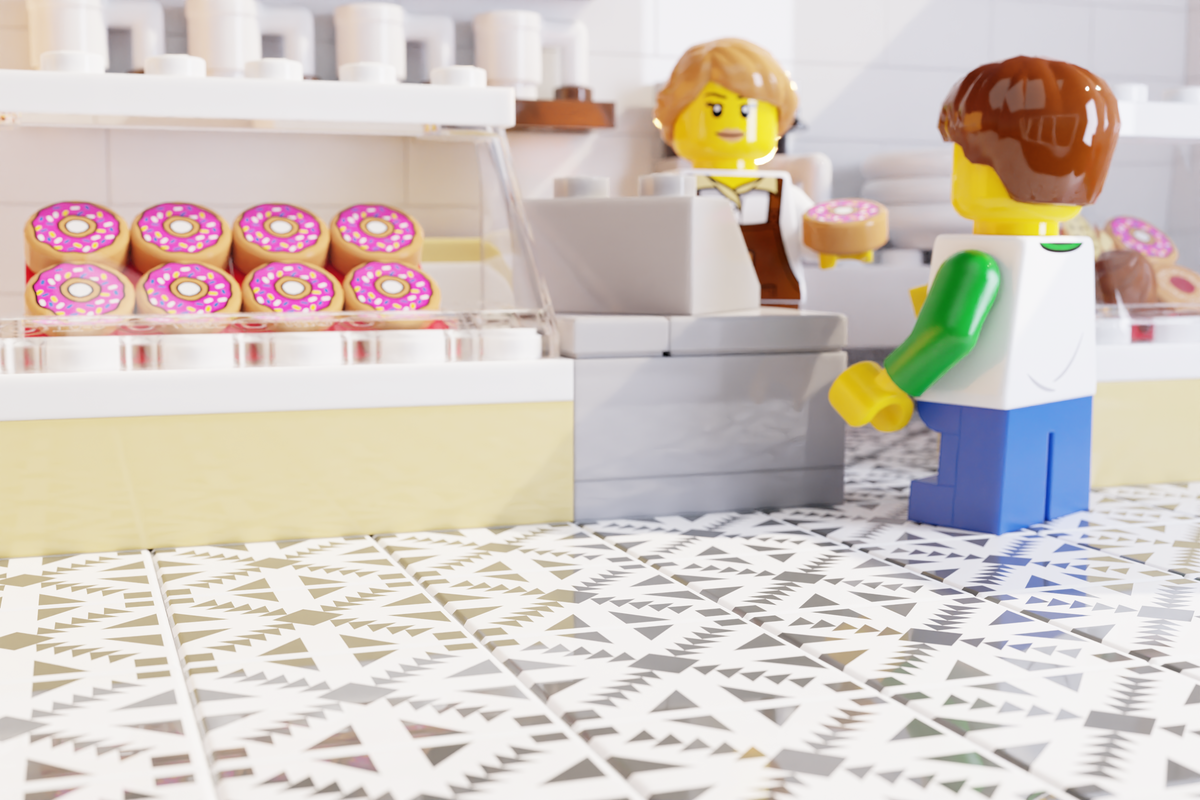 Parlor Doughnuts Tile Flooring (2x2 Tile) made using LEGO part – B3 Customs