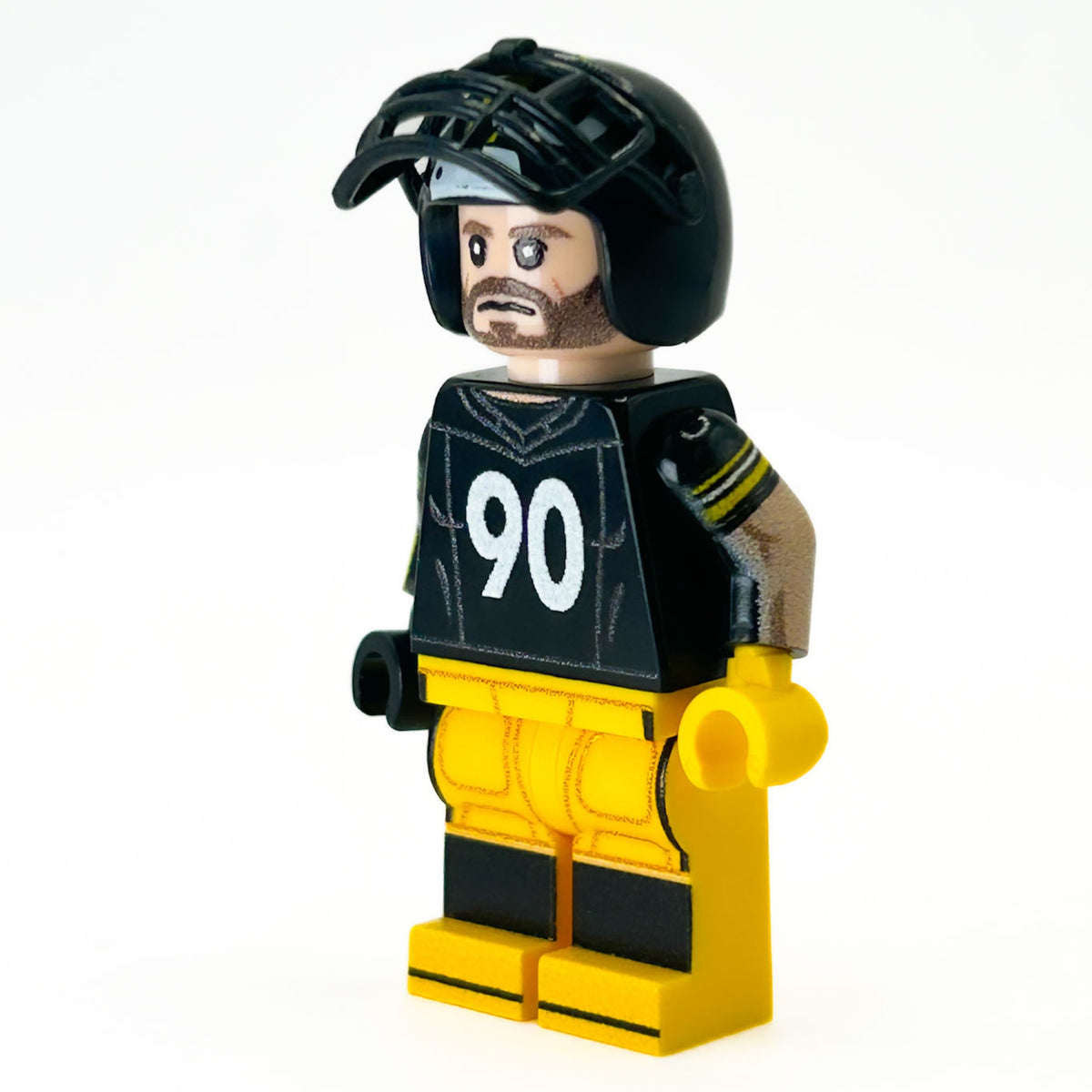 #90 LB Pittsburgh Football Player Minifig made using LEGO parts - B3 C ...