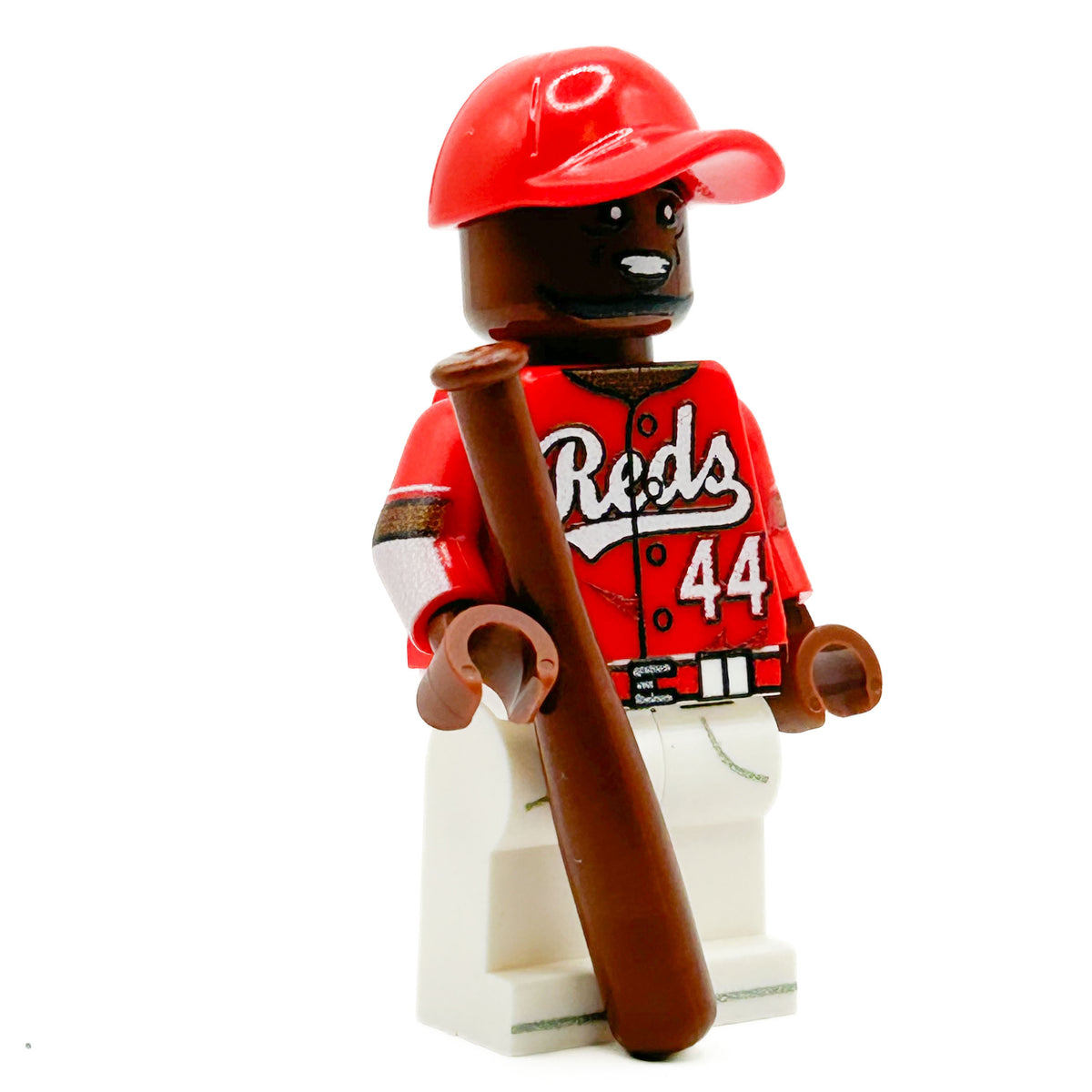 #44 Cincinnati Baseball Player Minifig made using LEGO parts - B3 Cust ...