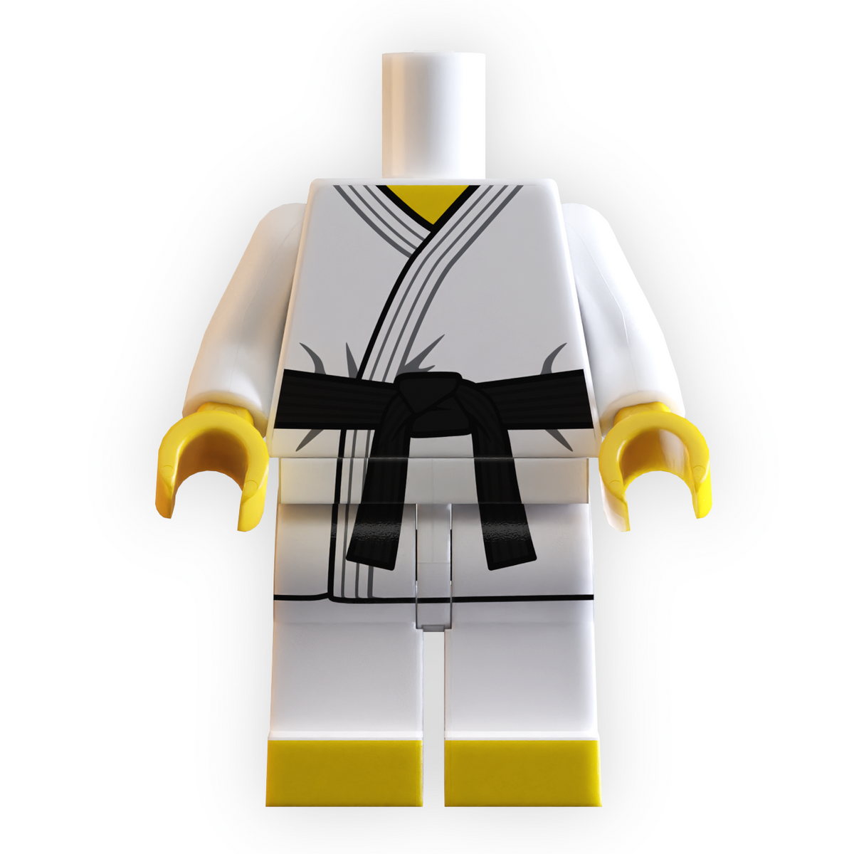 Black Belt Karate Minifig Body made using LEGO parts – B3 Customs