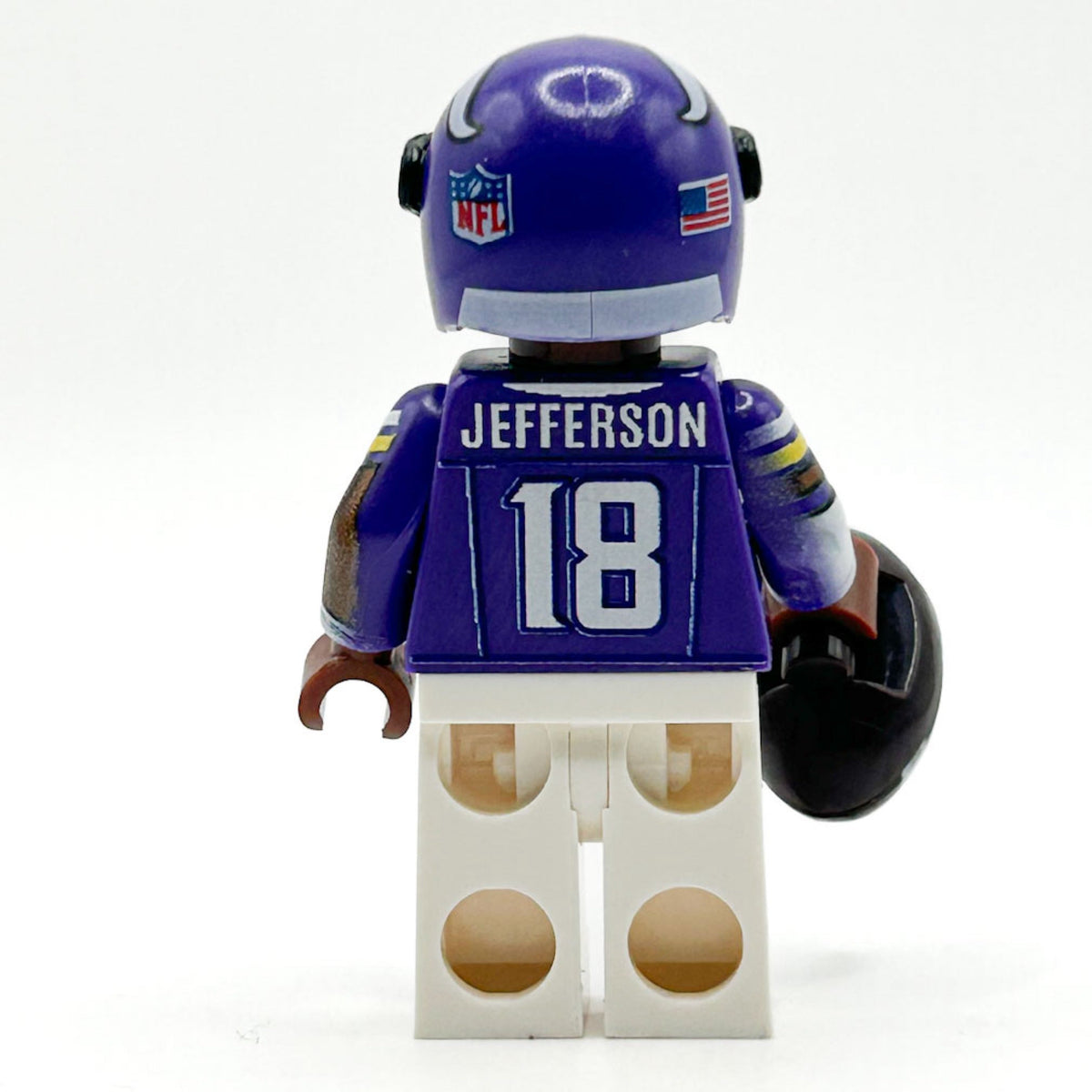 #18 WR Vikings Football Player Minifig – B3 Customs