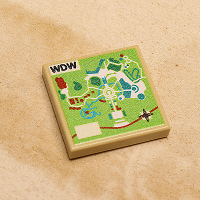 Custom WDW Map (2x2 Tile) made using LEGO part – B3 Customs