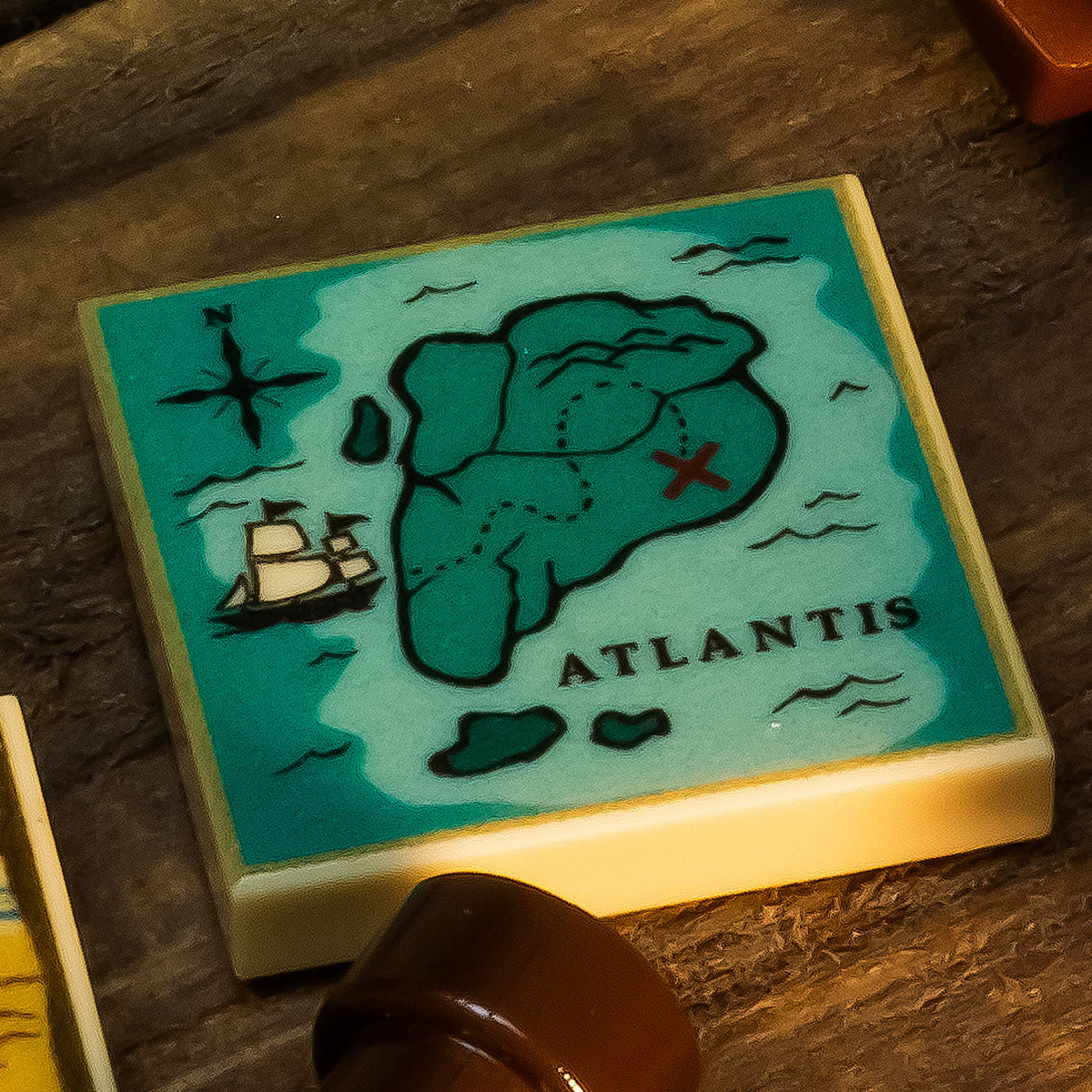 City of Atlantis Treasure Map (2x2 Tile) made using LEGO part - B3 Cus ...