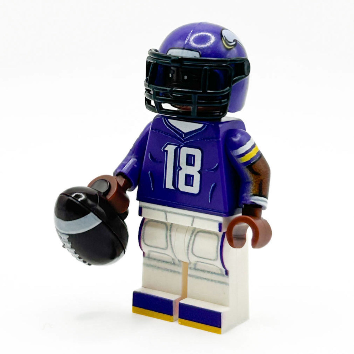 #18 WR Vikings Football Player Minifig made using LEGO parts - B3 Cust ...