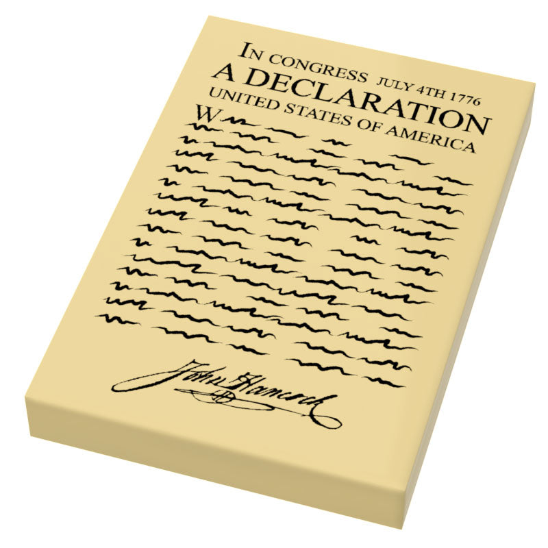 Declaration of Independence Printed 2x3 Tile made using LEGO part – B3 ...