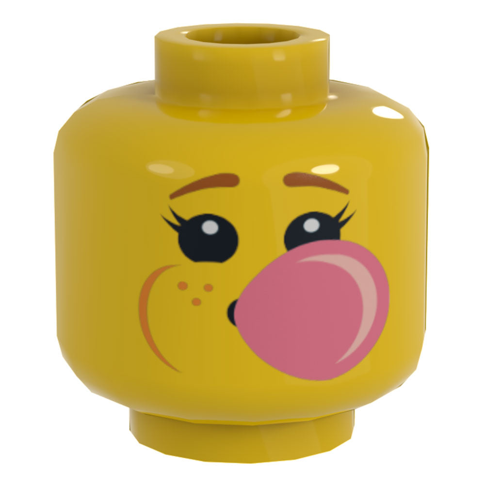 Girl Blowing Bubble Gum Minifig Head made using LEGO parts - B3 Custom ...