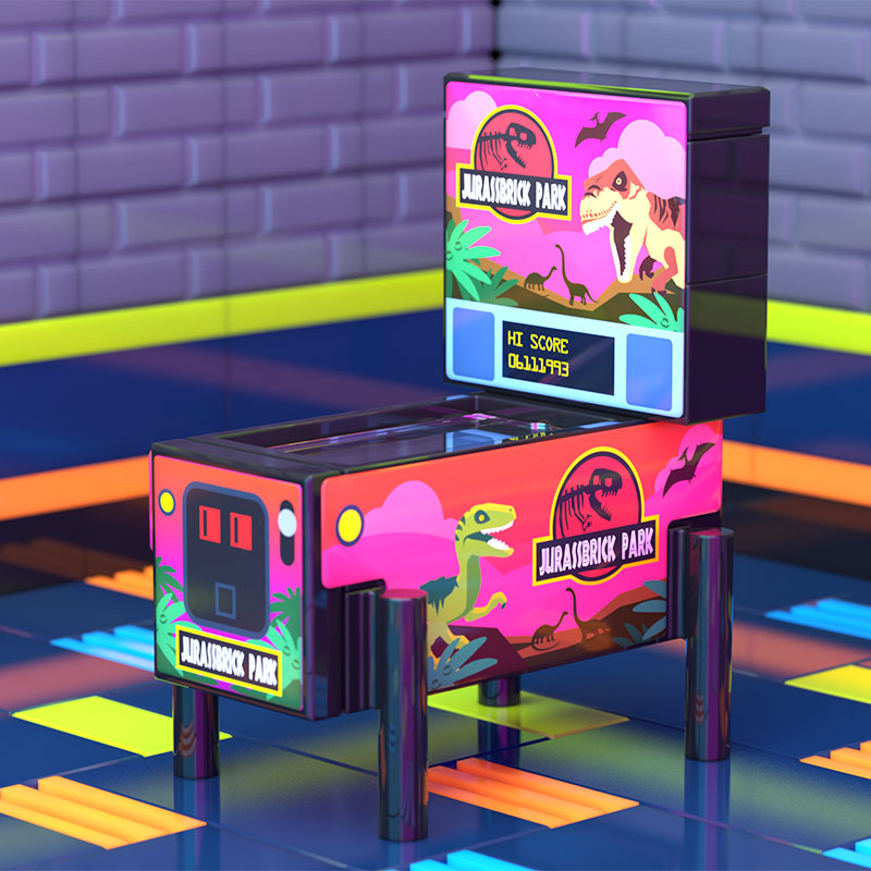 Jurassbrick Park - B3 Customs Pinball Arcade Machine Building Set