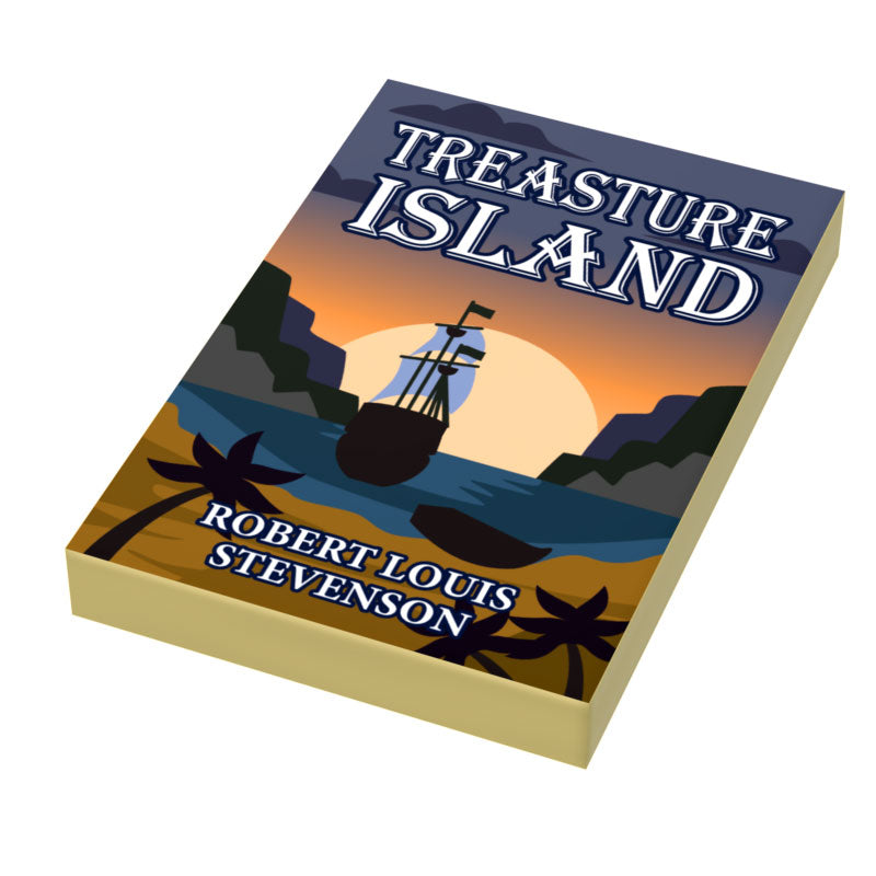 Treasure Island Book Tile (2x3) made using LEGO part – B3 Customs