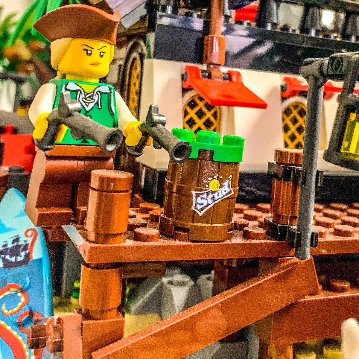 Stud Lemon Lime Soda Barrel / Keg made using LEGO parts – B3 Customs