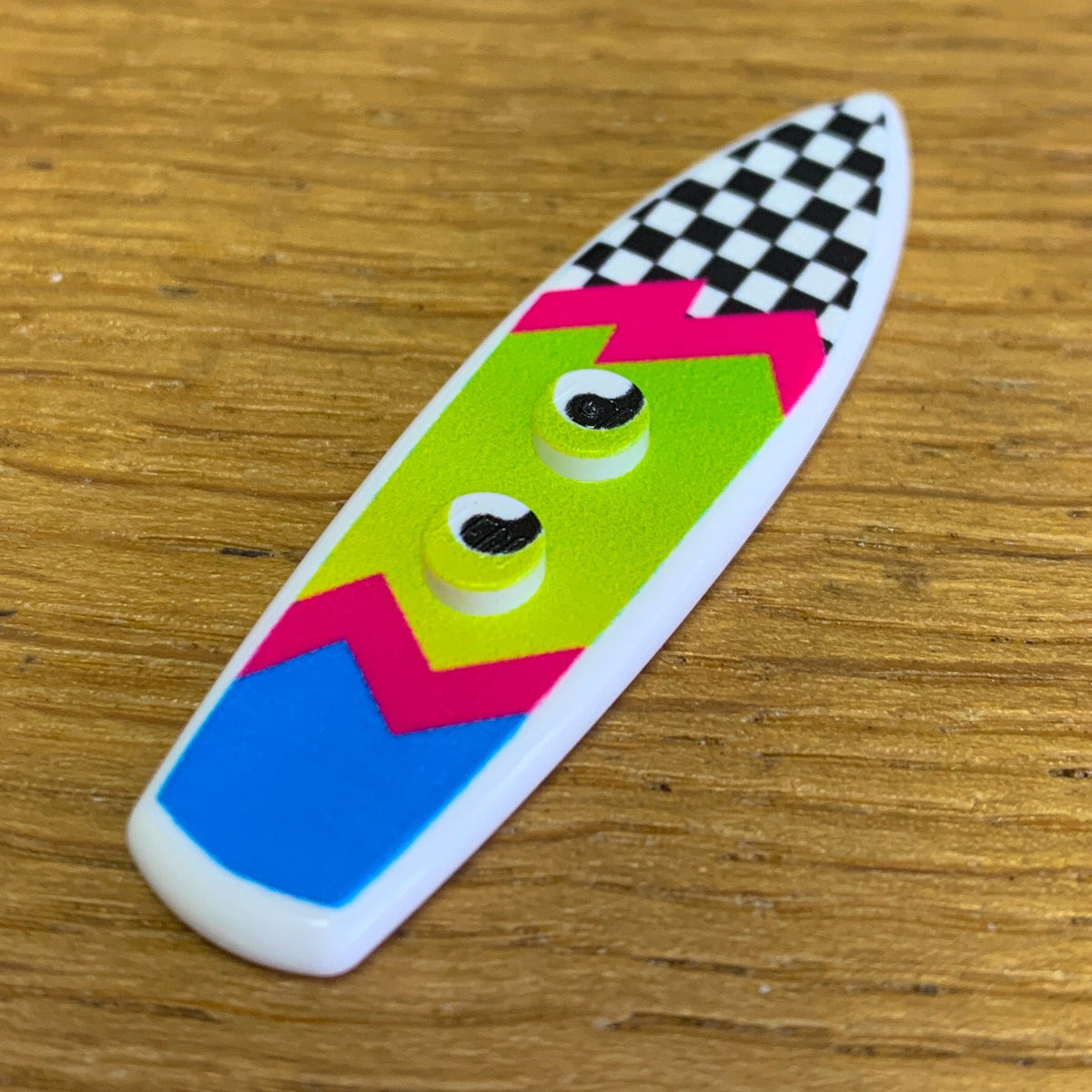 B3 Customs® Printed Ying Tang / Checkerboard Surfboard made from LEGO®
